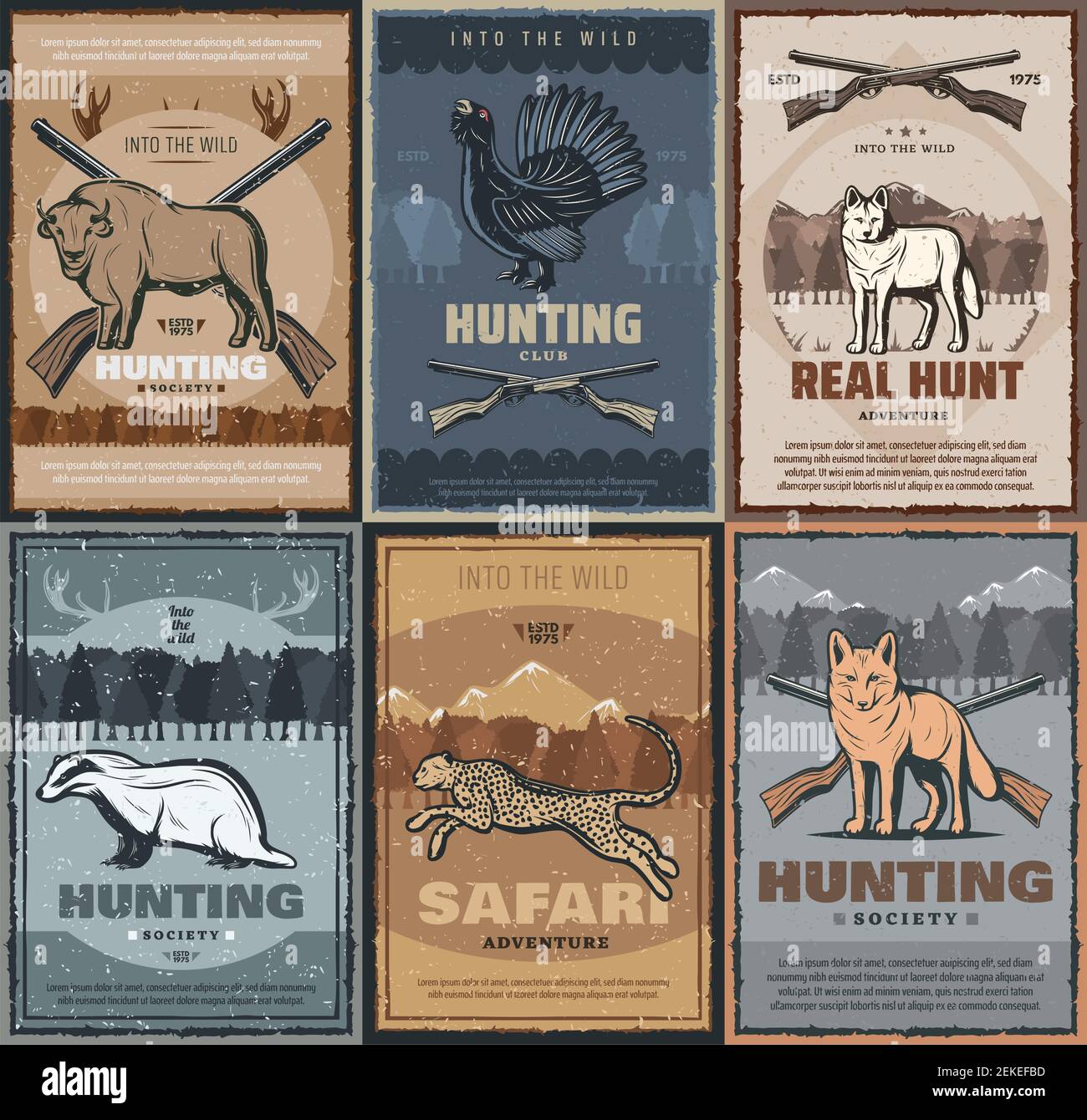 Vintage hunting gun posters hi-res stock photography and images - Alamy