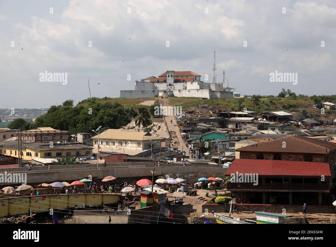 Elmina Castle fishing village Ghana Africa. West Africa on Atlantic ...