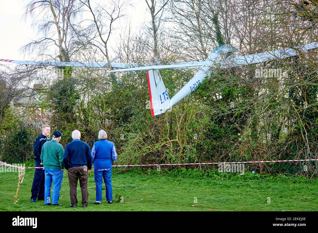 General view of a Schempp-Hirth Arcus T glider after it crashed into ...