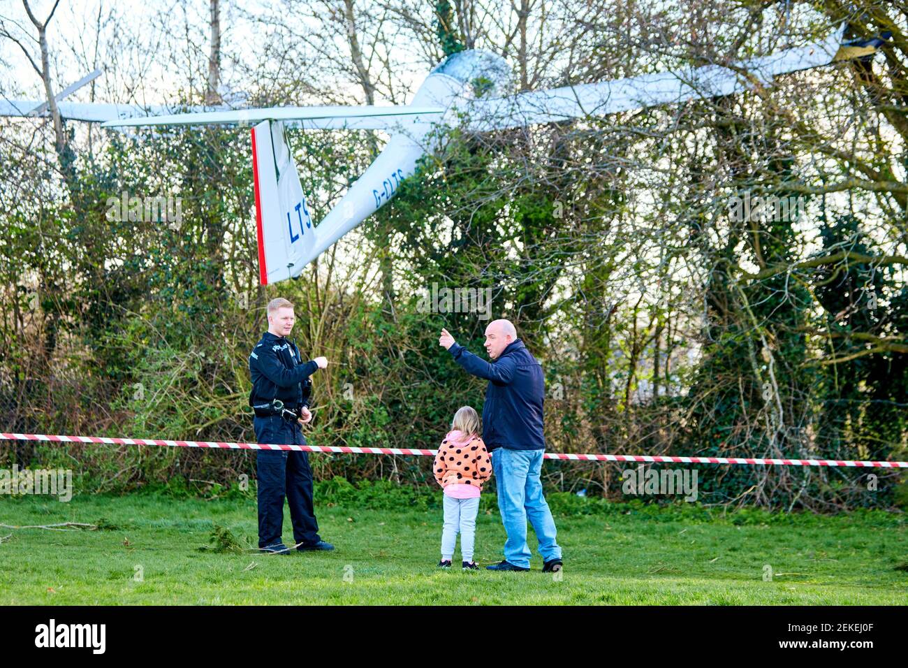 General view of a Schempp-Hirth Arcus T glider after it crashed into ...