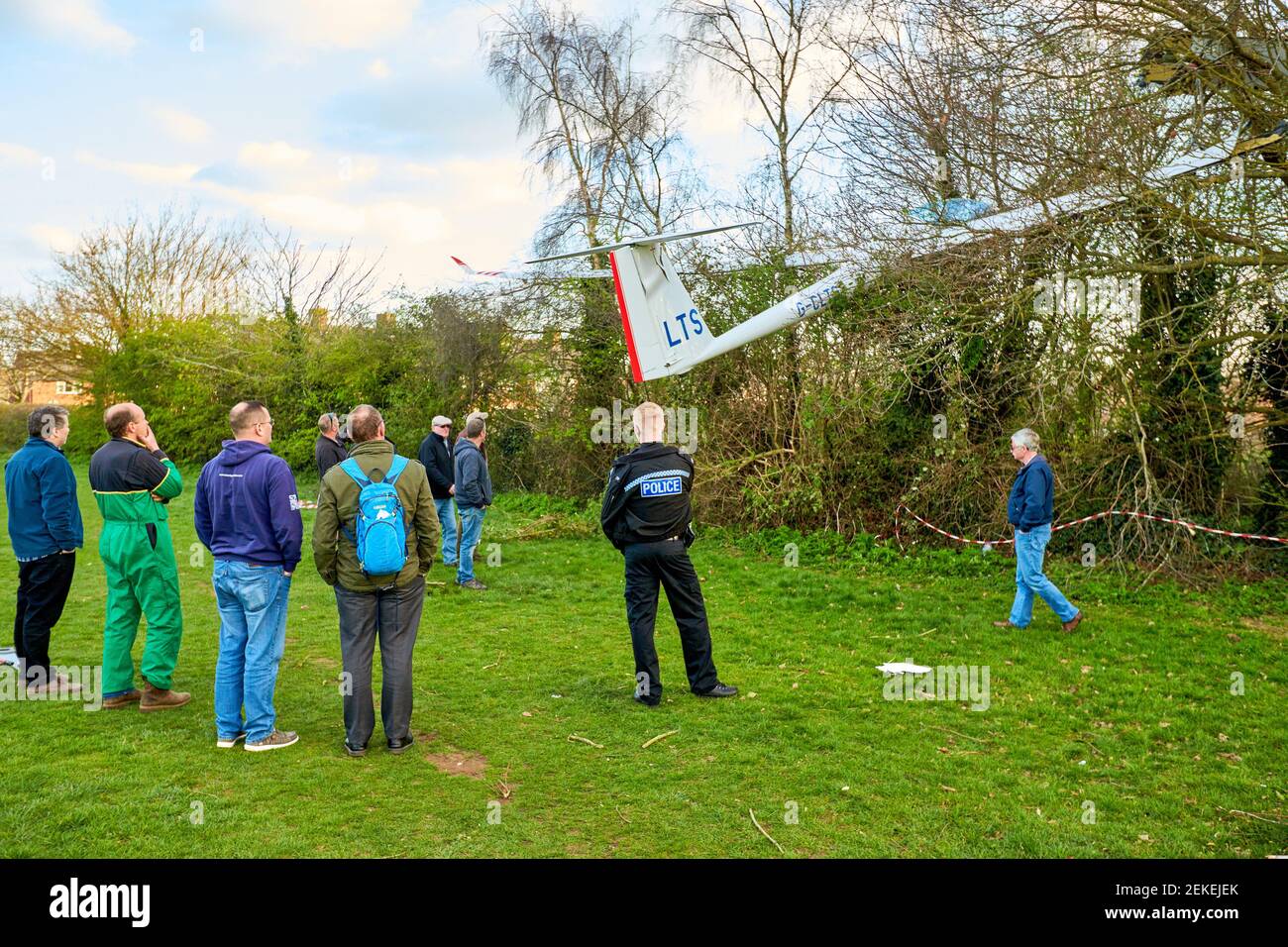General view of a Schempp-Hirth Arcus T glider after it crashed into ...