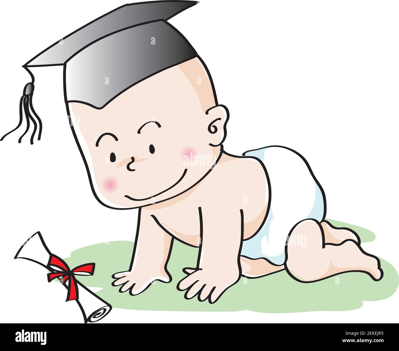 vector cartoon baby graduate Stock Vector Image & Art - Alamy