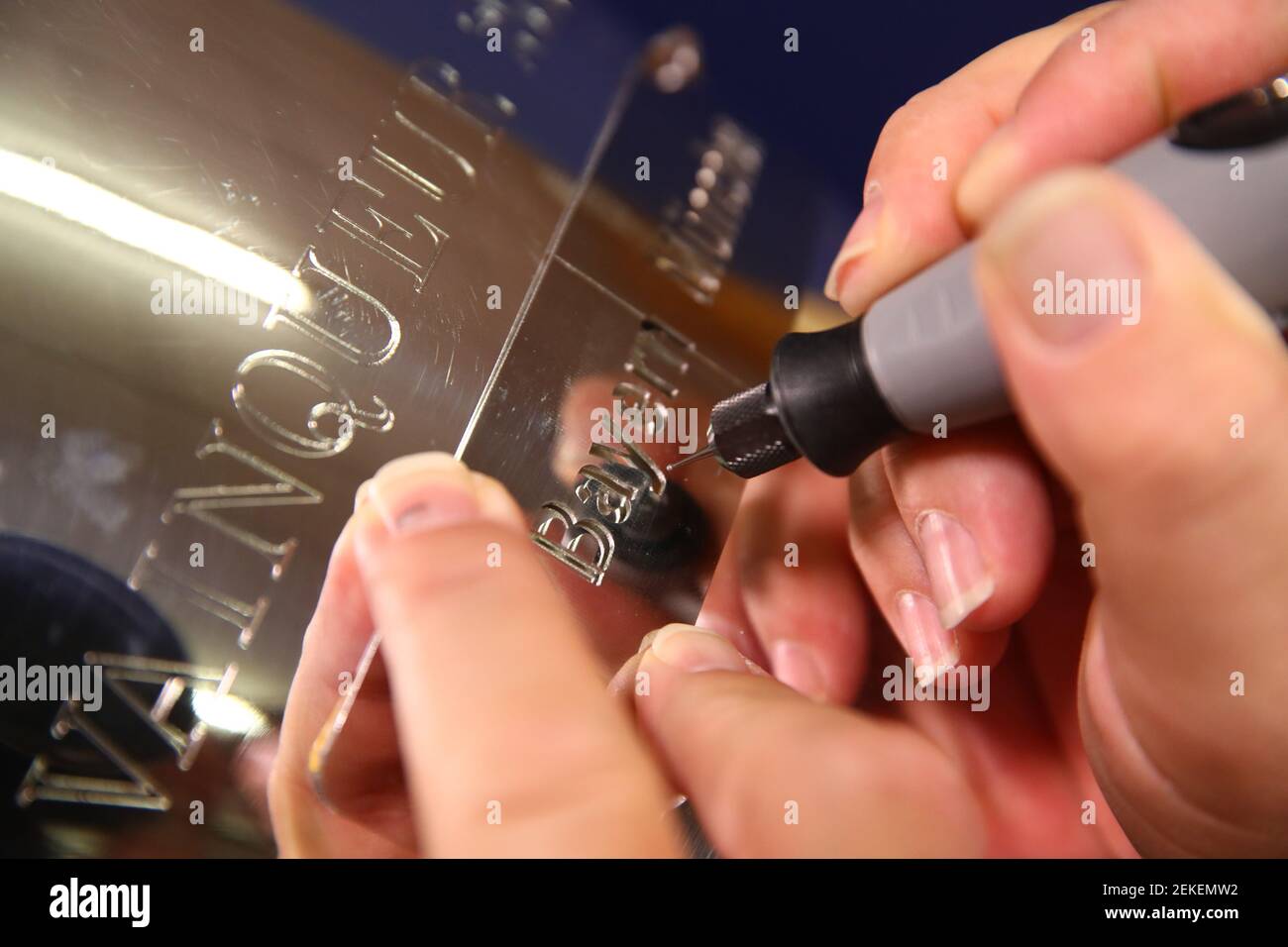LISBON, PORTUGAL - AUGUST 23: The UEFA Champions League Trophy is ...