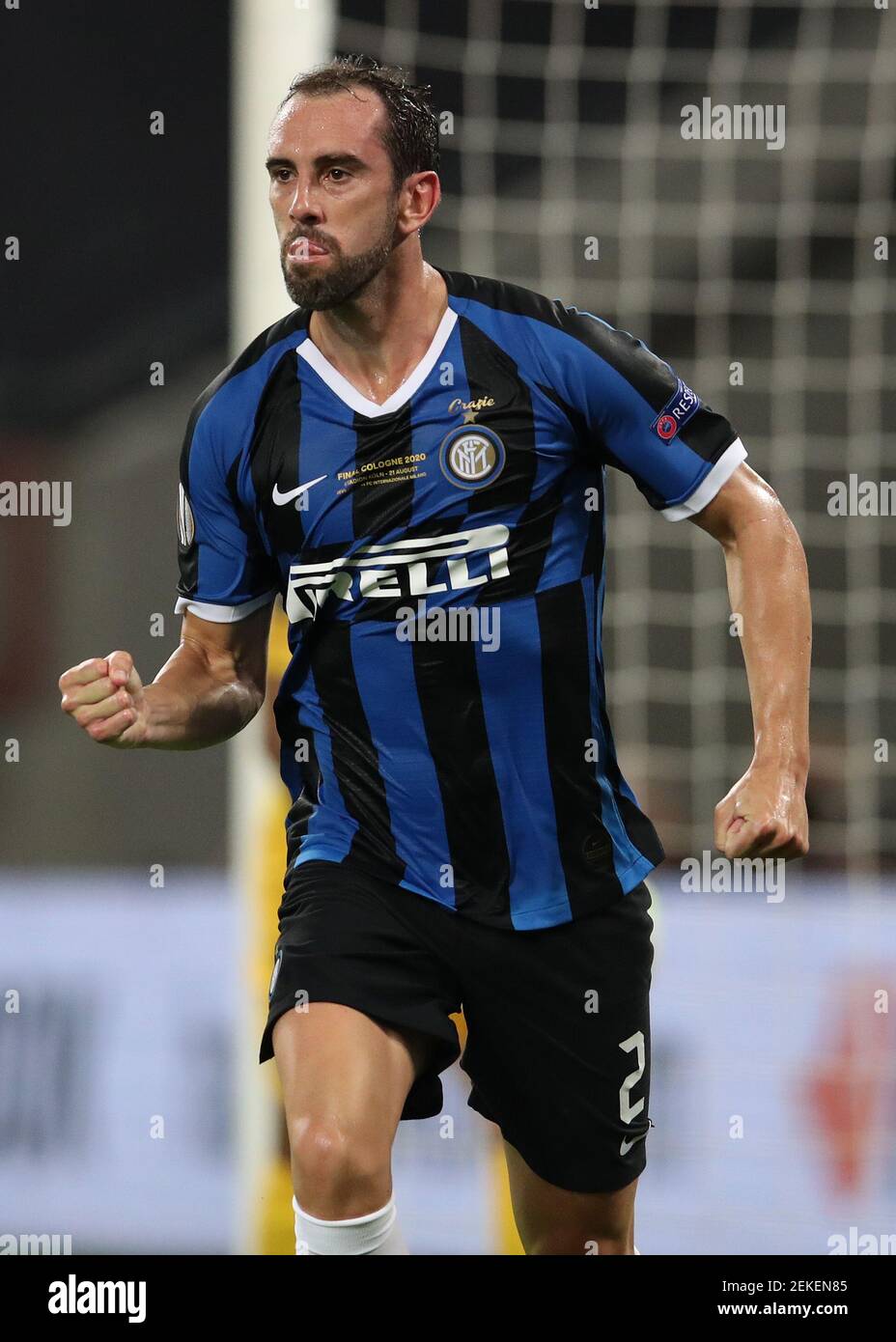 COLOGNE, GERMANY - AUGUST 21: Diego Godin of Inter Milan celebrates ...