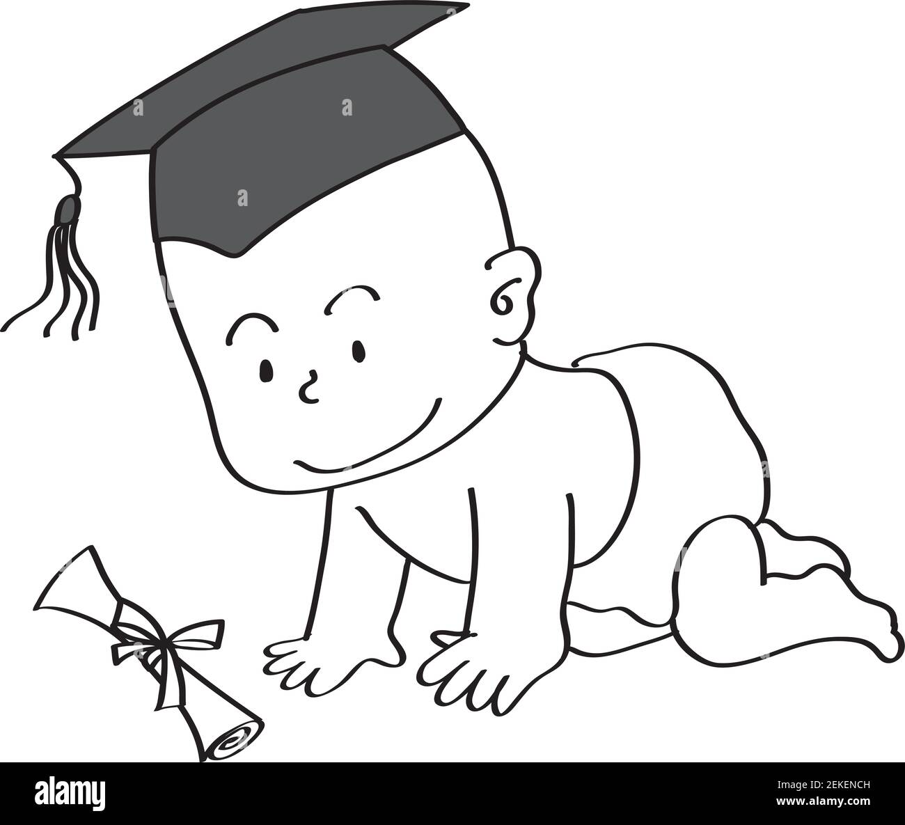 vector cartoon baby graduate Stock Vector Image & Art - Alamy