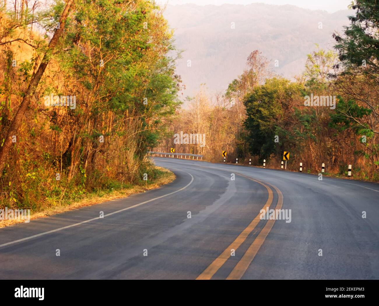 Scenic highway in mountains in North of Thailand. Highway in mountains ...