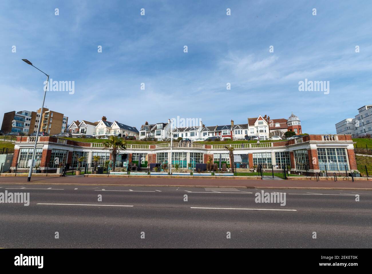 Historic buildings of Clifton Drive overlooking a 1930s red brick ...