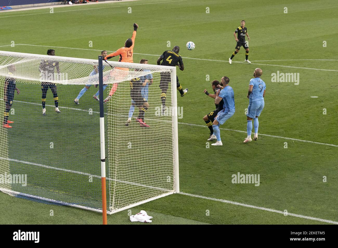 Goalkeeper Andrew Tarbell (13) of Columbus Crew SC saves during MLS ...