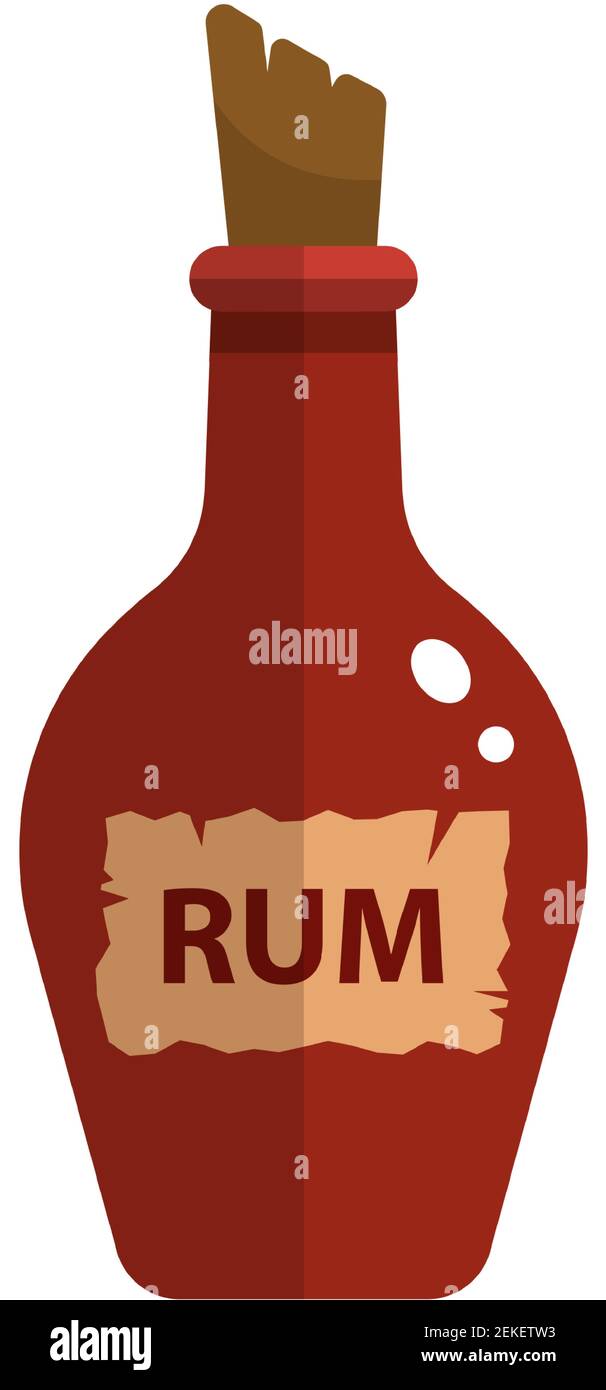 Brown pirate rum bottle vector isolated on white Stock Vector Image ...