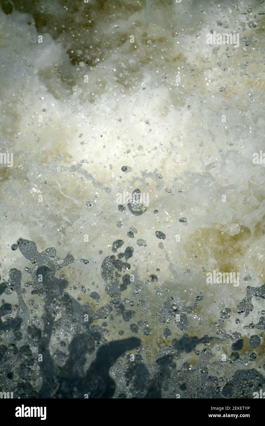 Water splashes from waterfall close-up. Beauty of clear spring water ...