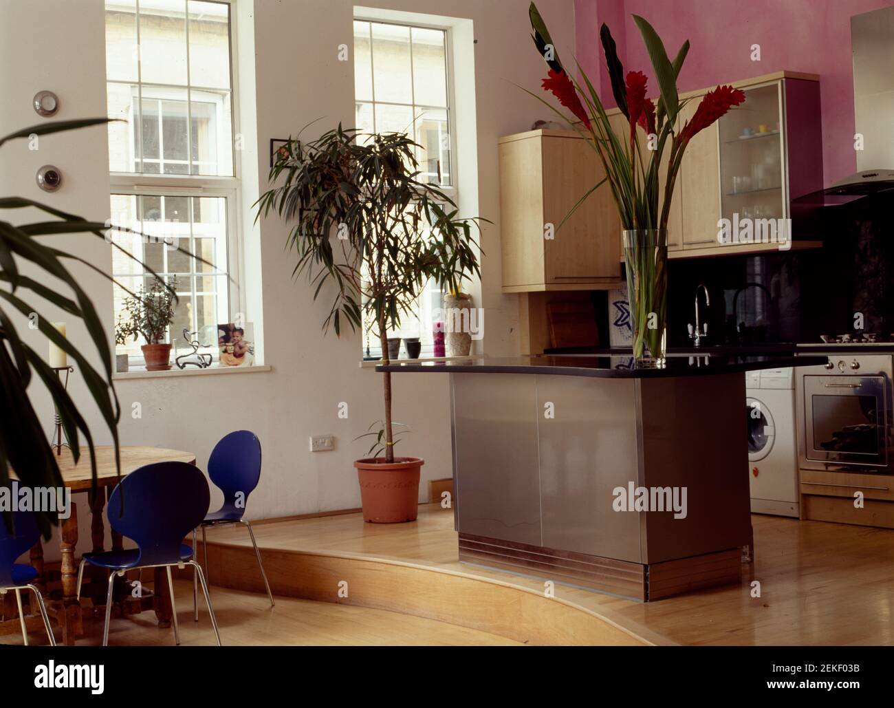 kitchen and diningroom in old loft building Stock Photo - Alamy