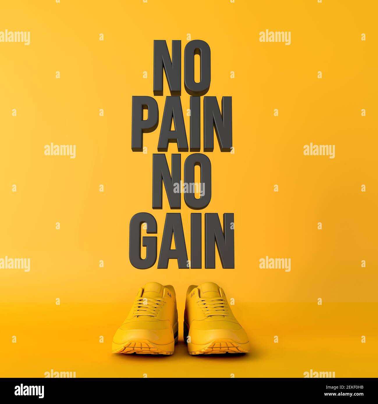 No pain no gain motivational workout fitness phrase, 3d Rendering Stock Photo - Alamy