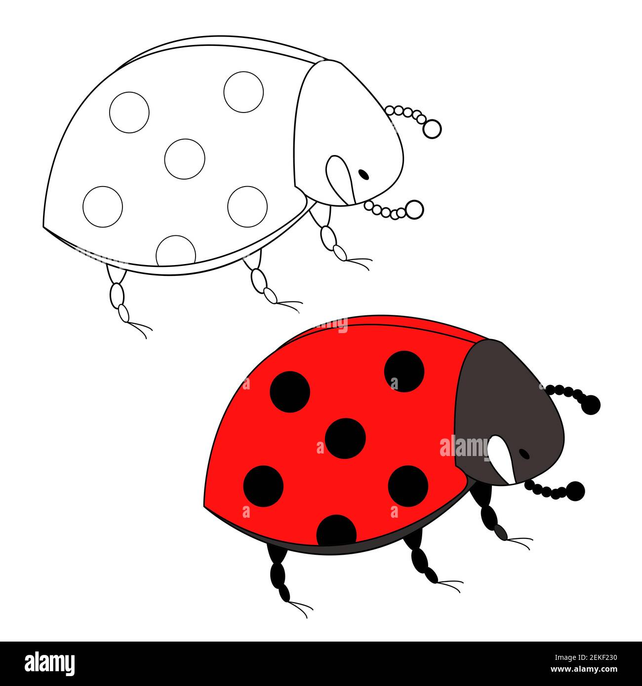 Coloring book for children. Ladybugs cartoon Stock Vector Image & Art ...