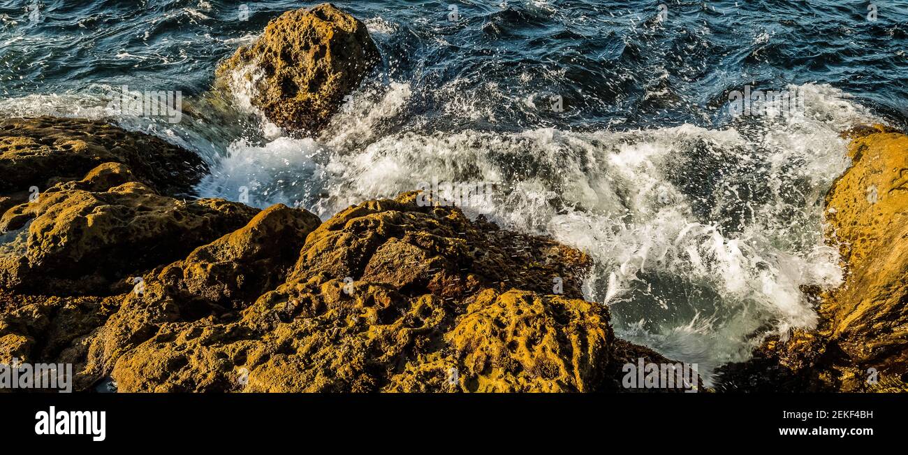 Surf on rocky seacoast, Point Lobos State Natural Reserve, Carmel ...