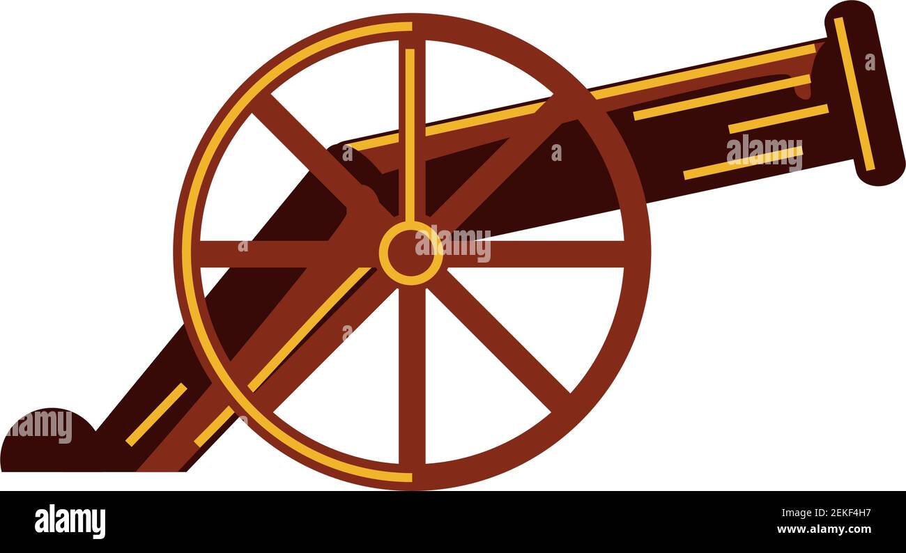 cannon weapon antique vector illustration cartoon isolated style Stock ...