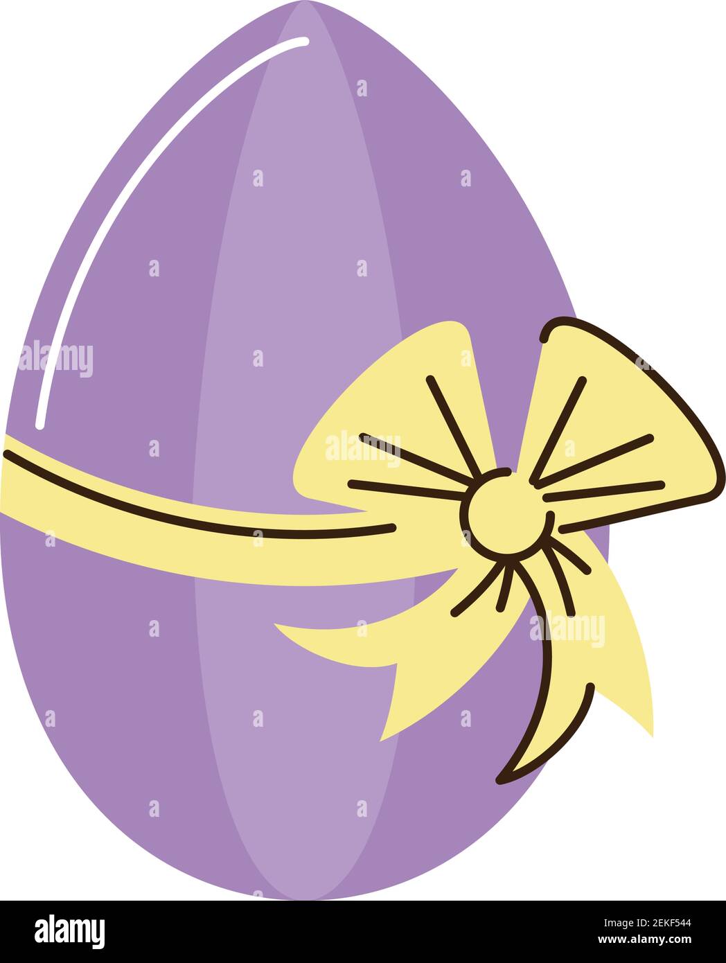 happy easter purple egg with bow decoration vector illustration cartoon ...