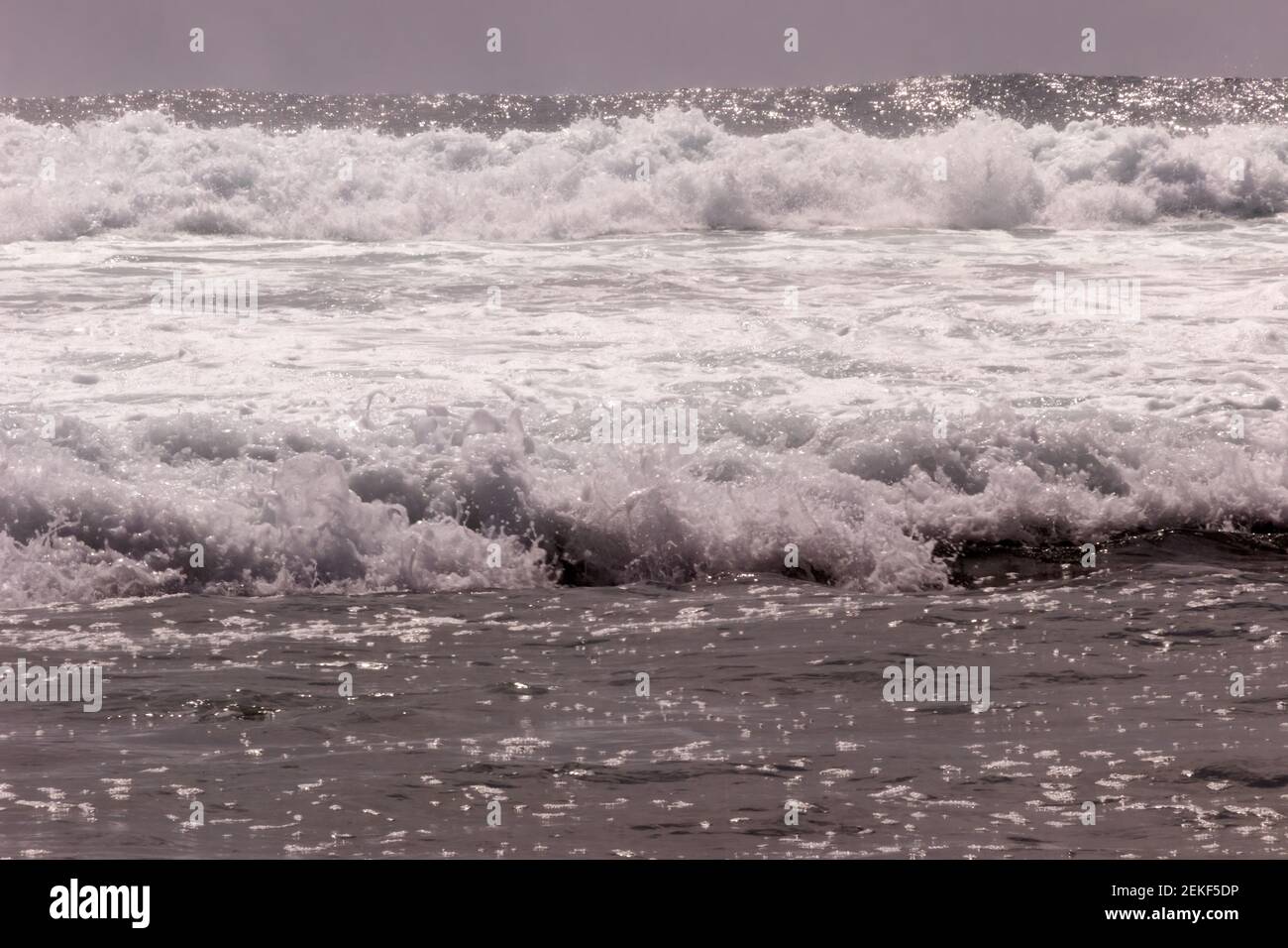 Waves of Indian ocean on island in open sea. Big waves hit shore Stock ...