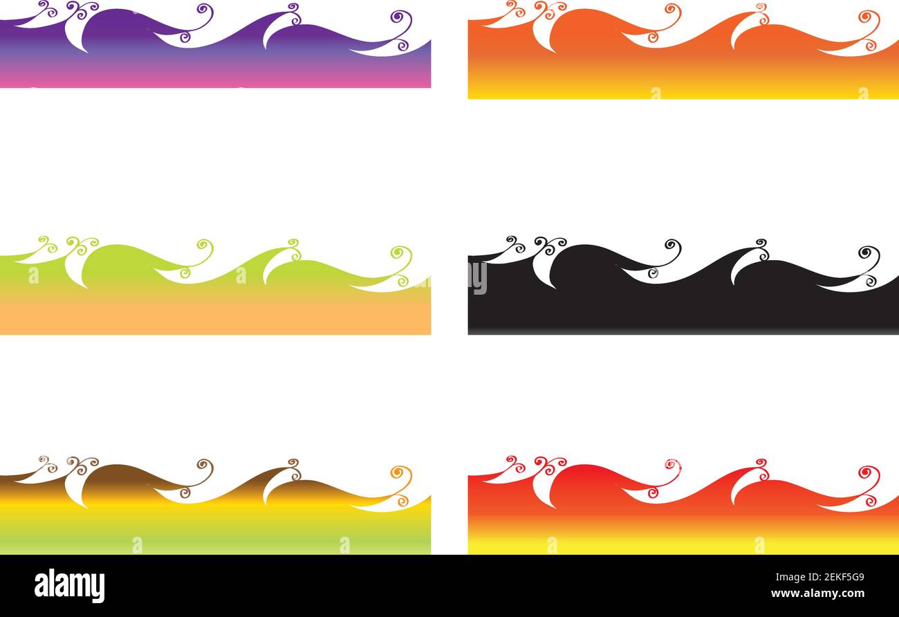 vector fire wave wind water pattern design background set Stock Vector ...