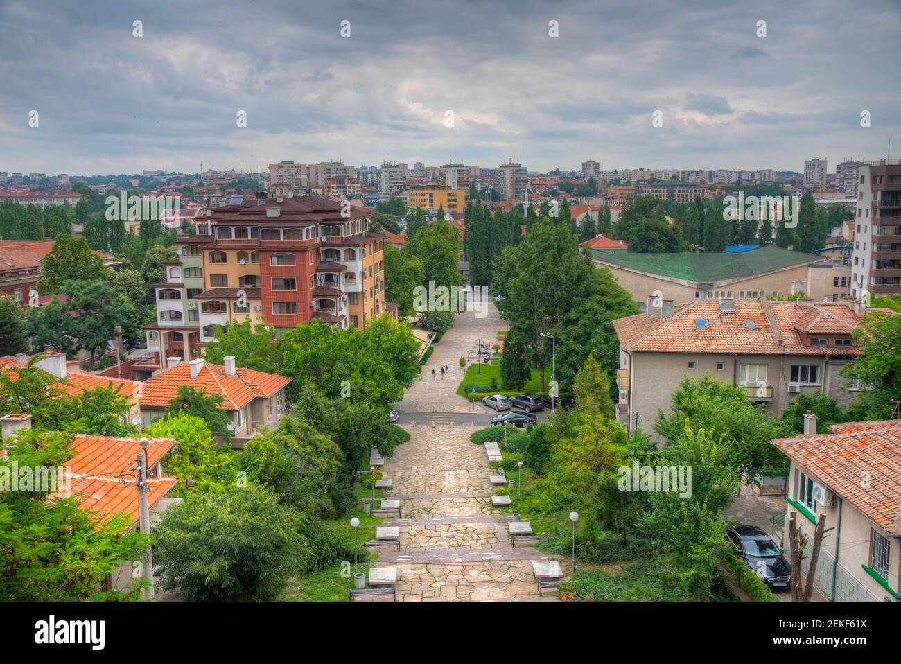Aerial view of Bulgarian town Haskovo Stock Photo - Alamy