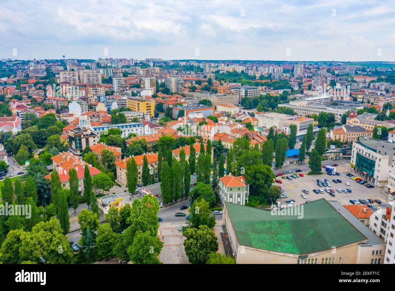 Aerial view of Bulgarian town Haskovo Stock Photo - Alamy