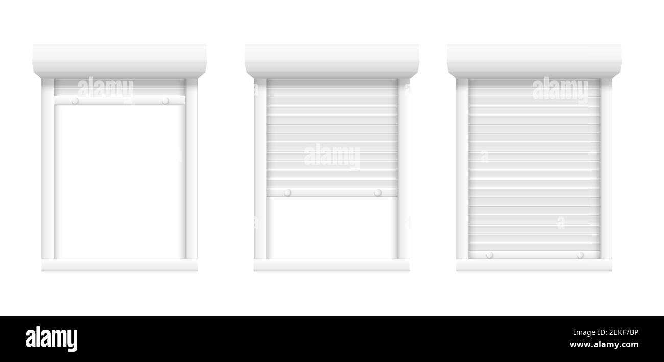 Closed roller garage door Cut Out Stock Images & Pictures - Alamy