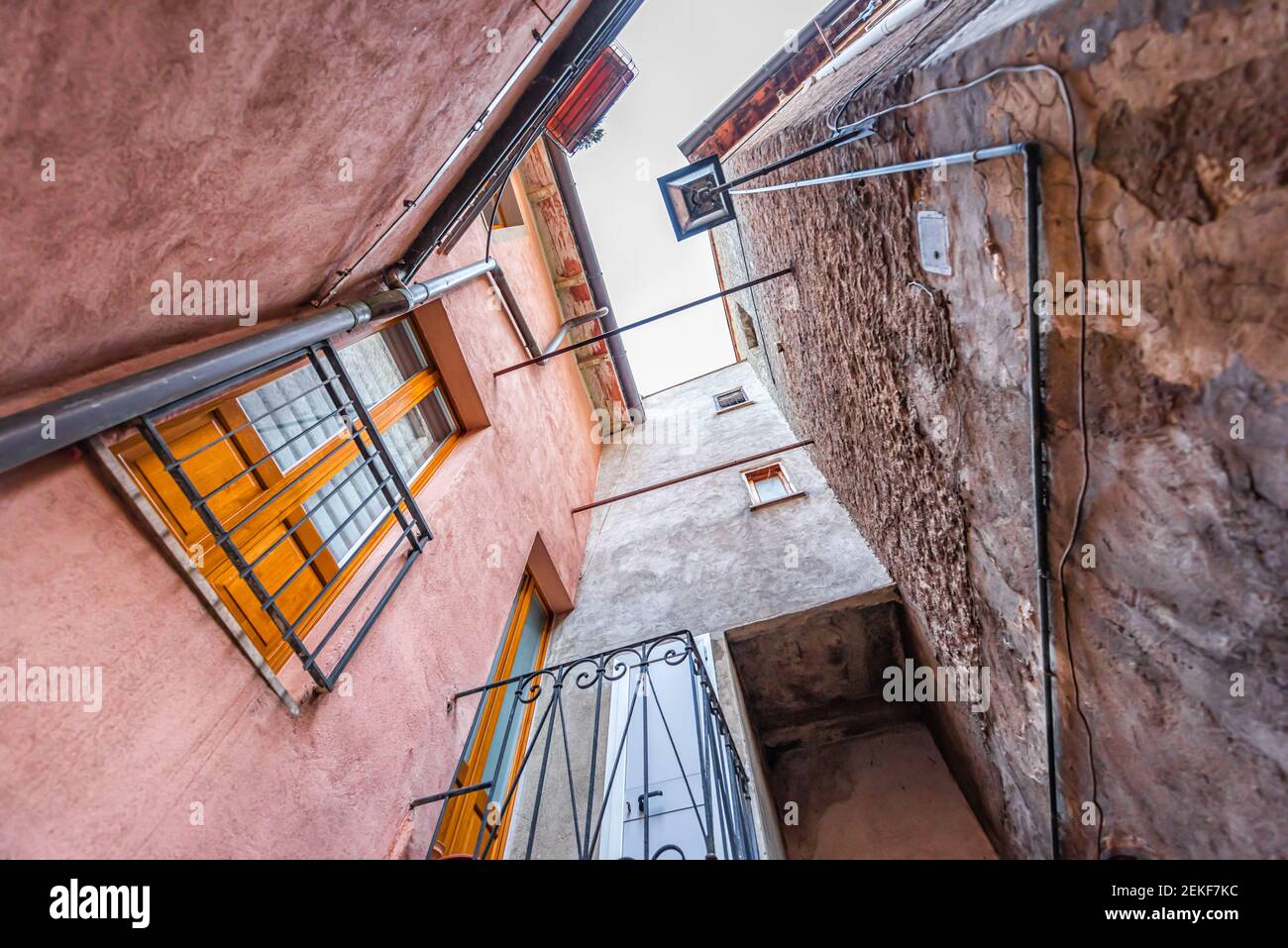 Chiusi, Italy small historic ancient town village in Tuscany looking up ...