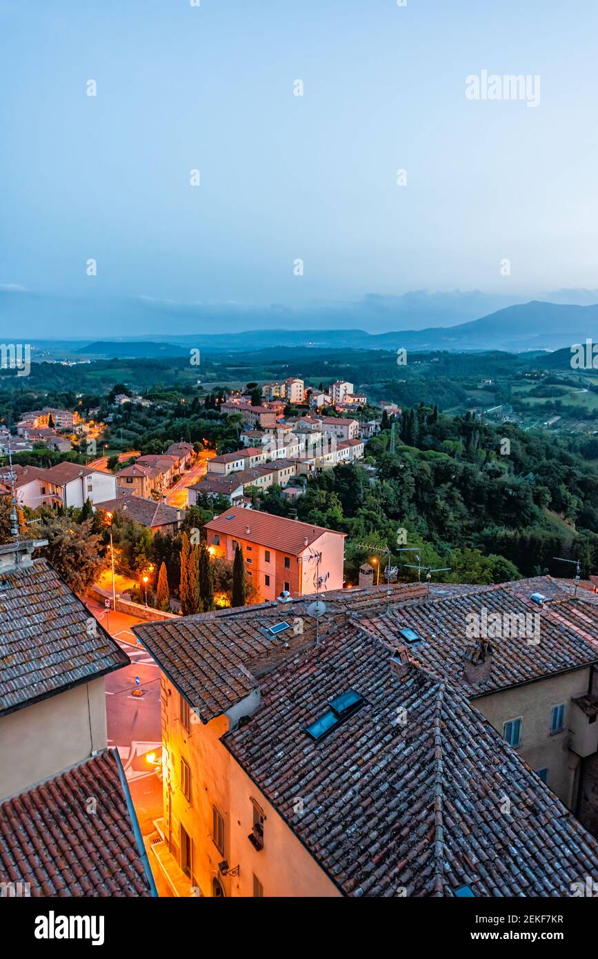 Chiusi Scalo at night evening or morning in Tuscany, Italy with ...