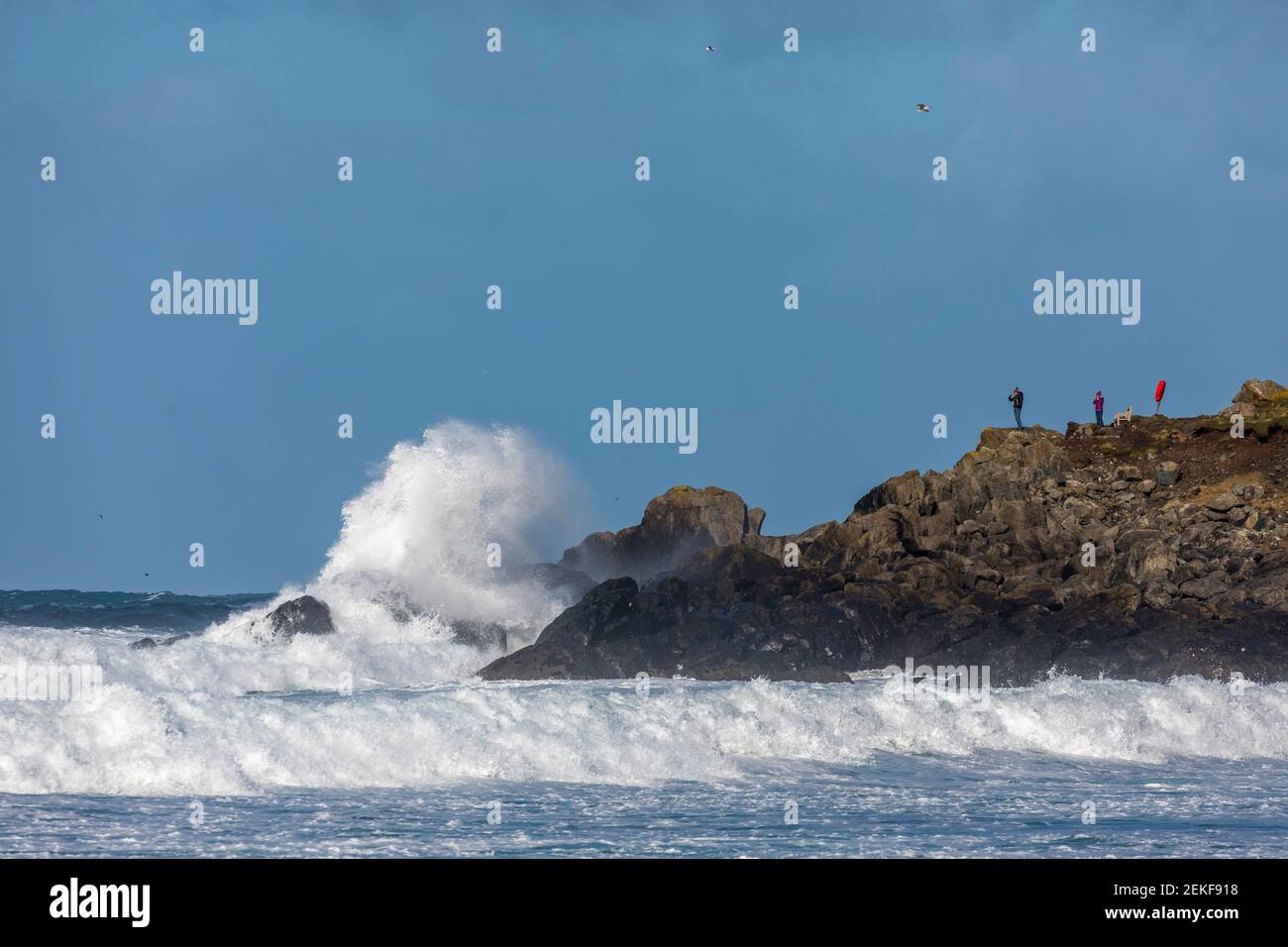St Ives; Waves Near the Island; Cornwall; UK Stock Photo - Alamy