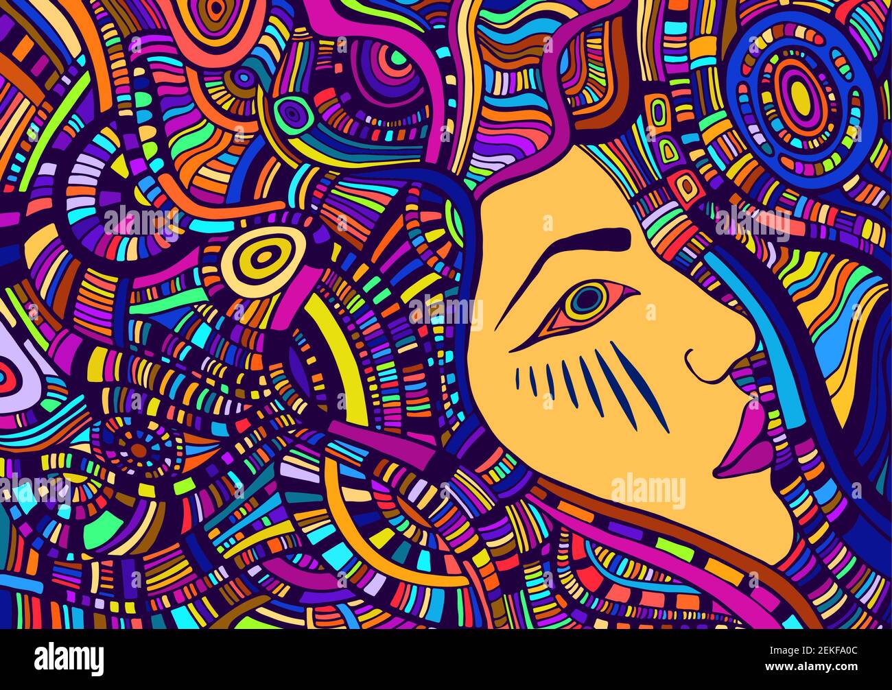 Psychedelic Illustration Face