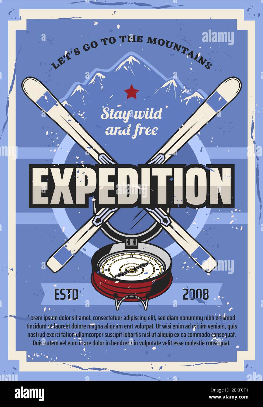 Winter mountain expedition, extreme travel trips adventure vintage ...