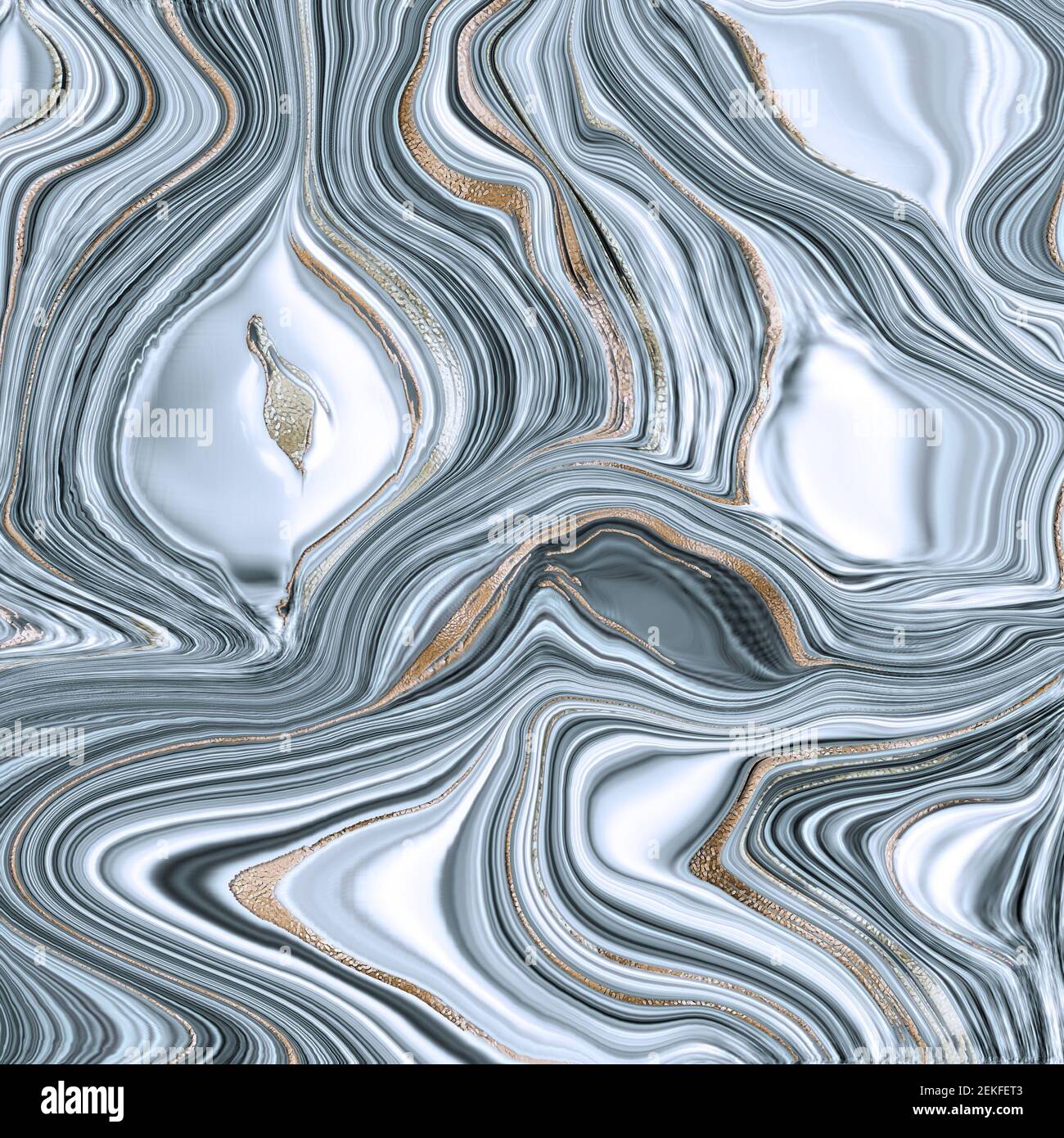 Agate stone texture with gold. Blue Fluid marbling effect with gold ...