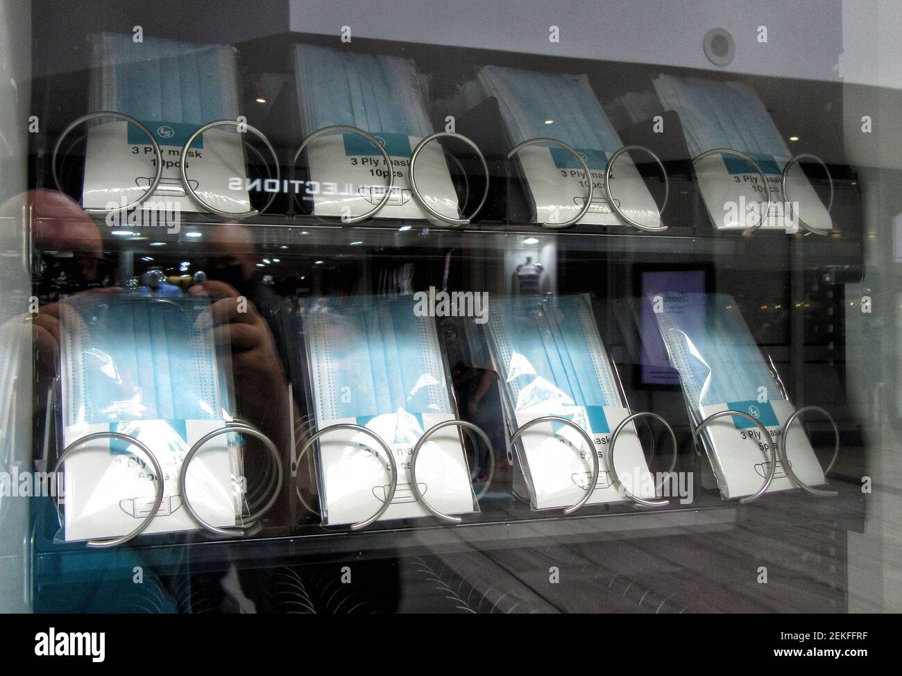 Disposable face masks inside a Maskbox an automatic vending machine ...