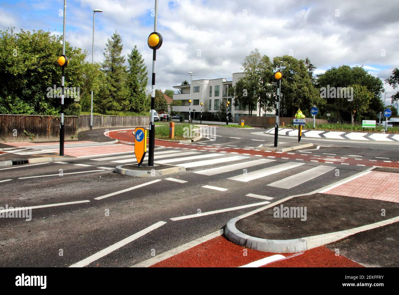 Inner cycle only lane leading to the roundabout. Britain's first Dutch ...