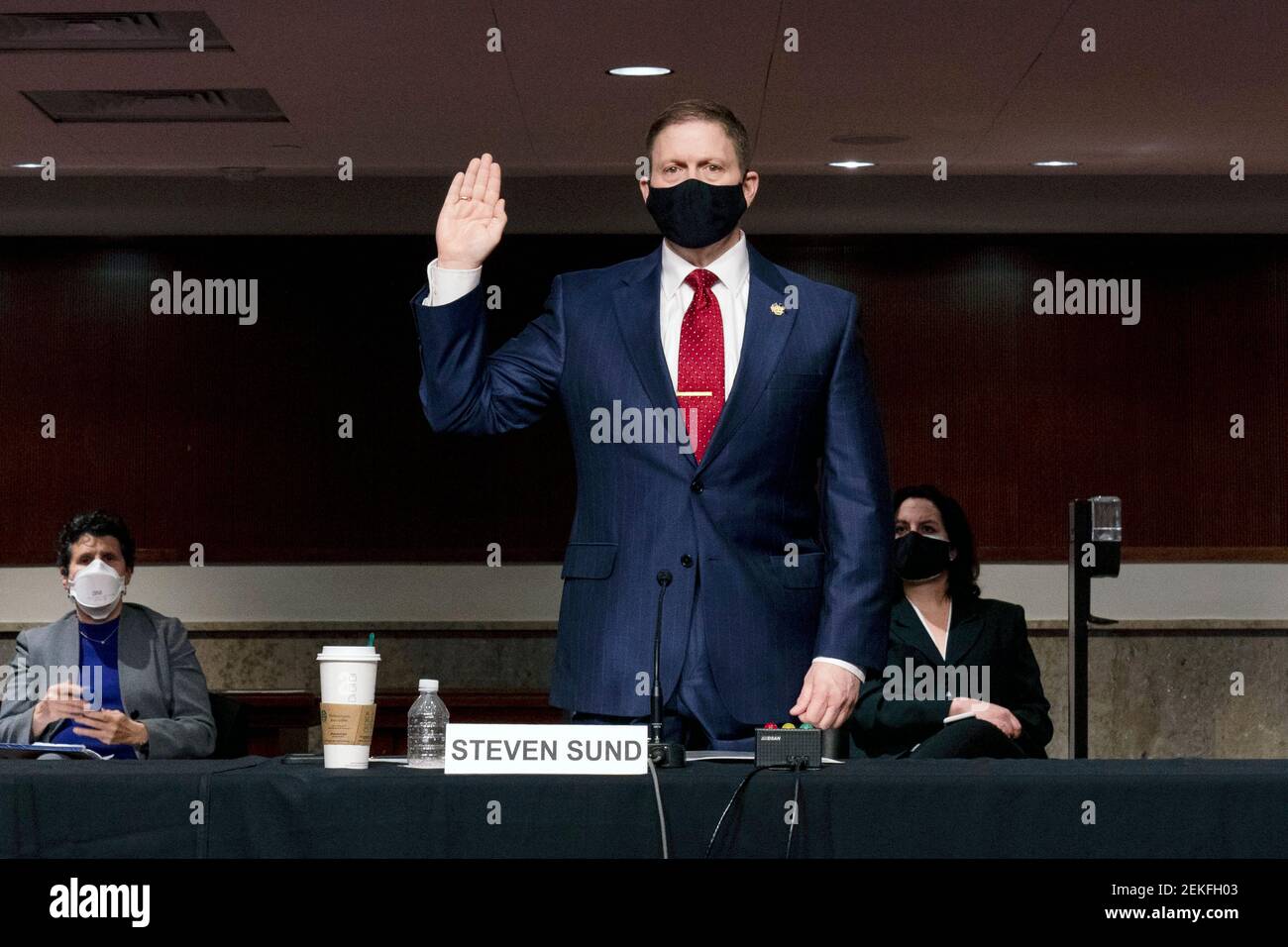 Former U.S. Capitol Police Chief Steven Sund is sworn in before a ...
