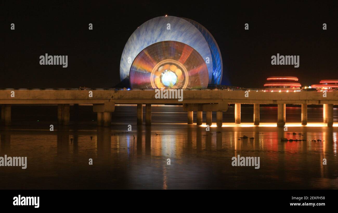 Designed in the shape of two giant shells, Zhuhai Opera House lights up ...