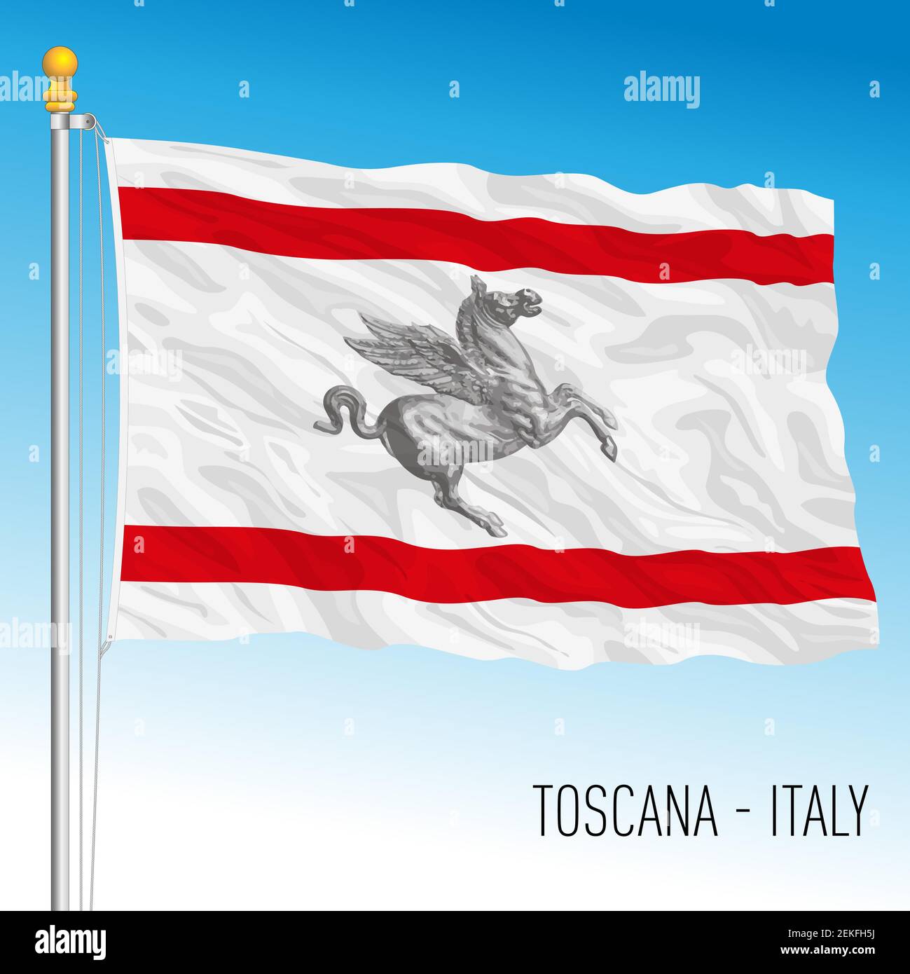 Tuscany, flag of the region, Italian Republic, vector illustration ...