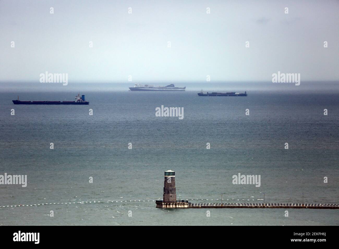 An aerial view of the whole Rizhao Port suspends daily loading and ...
