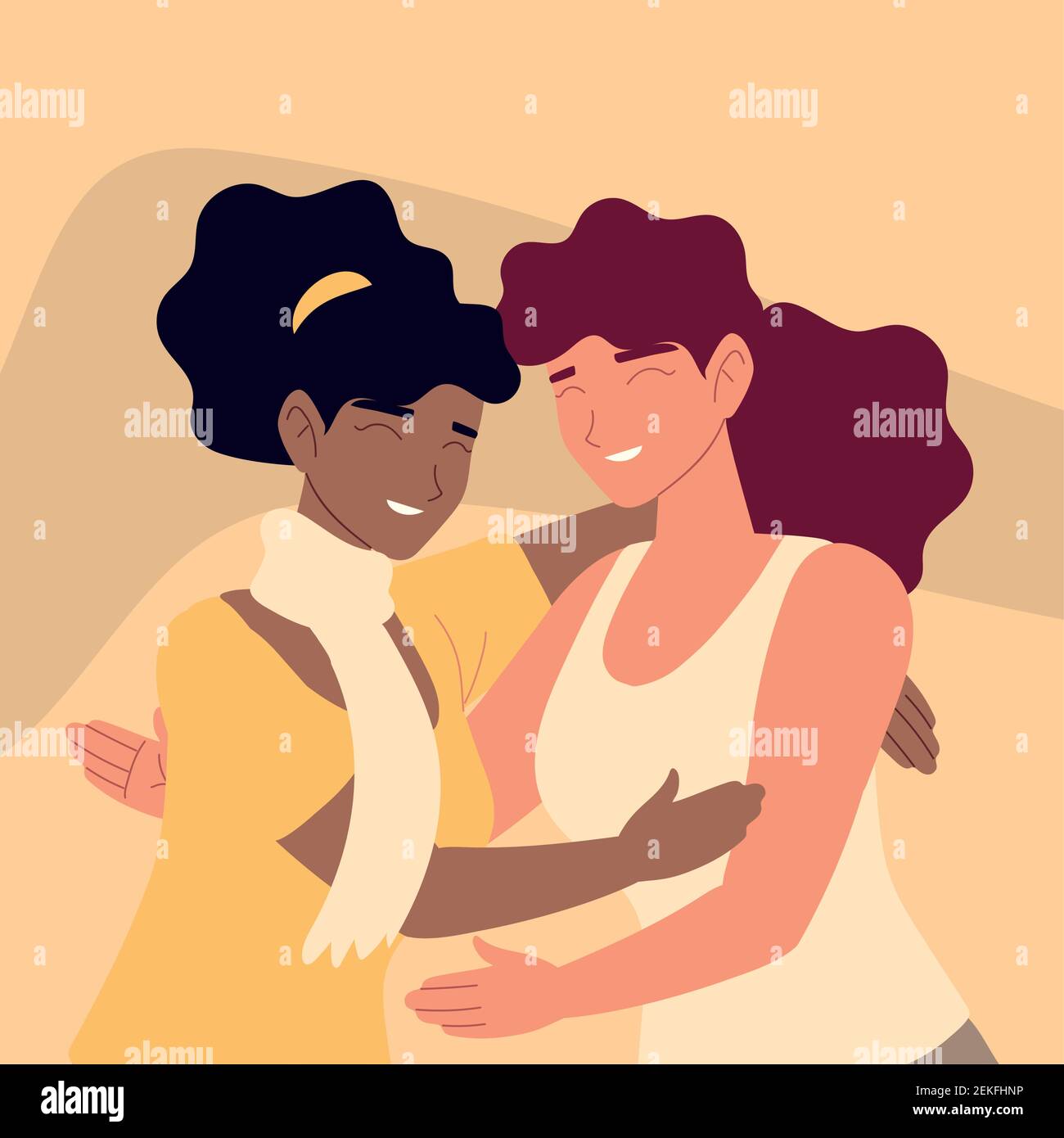smiling women friends portrait cartoon Stock Vector Image & Art - Alamy