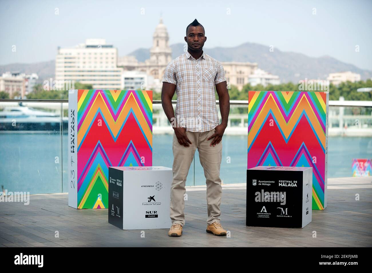 Subsaharan and spanish actor Zidane Barry poses during the photocall of ...