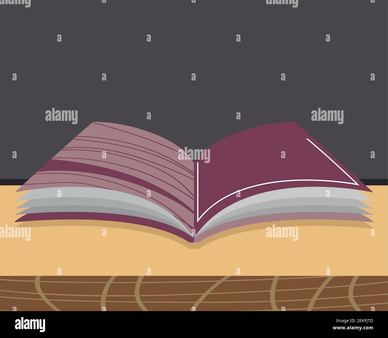 open book on table read learn Stock Vector Image & Art - Alamy