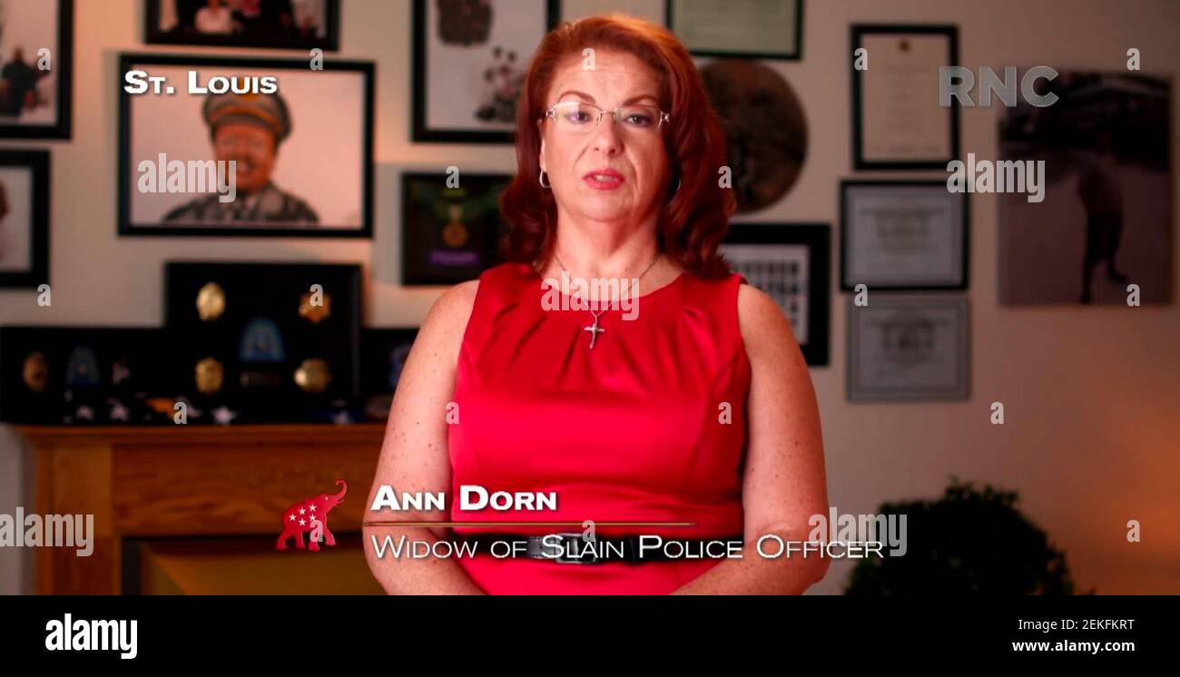 Ann Dorn, widow of slain police officer, speaks during the fourth day ...