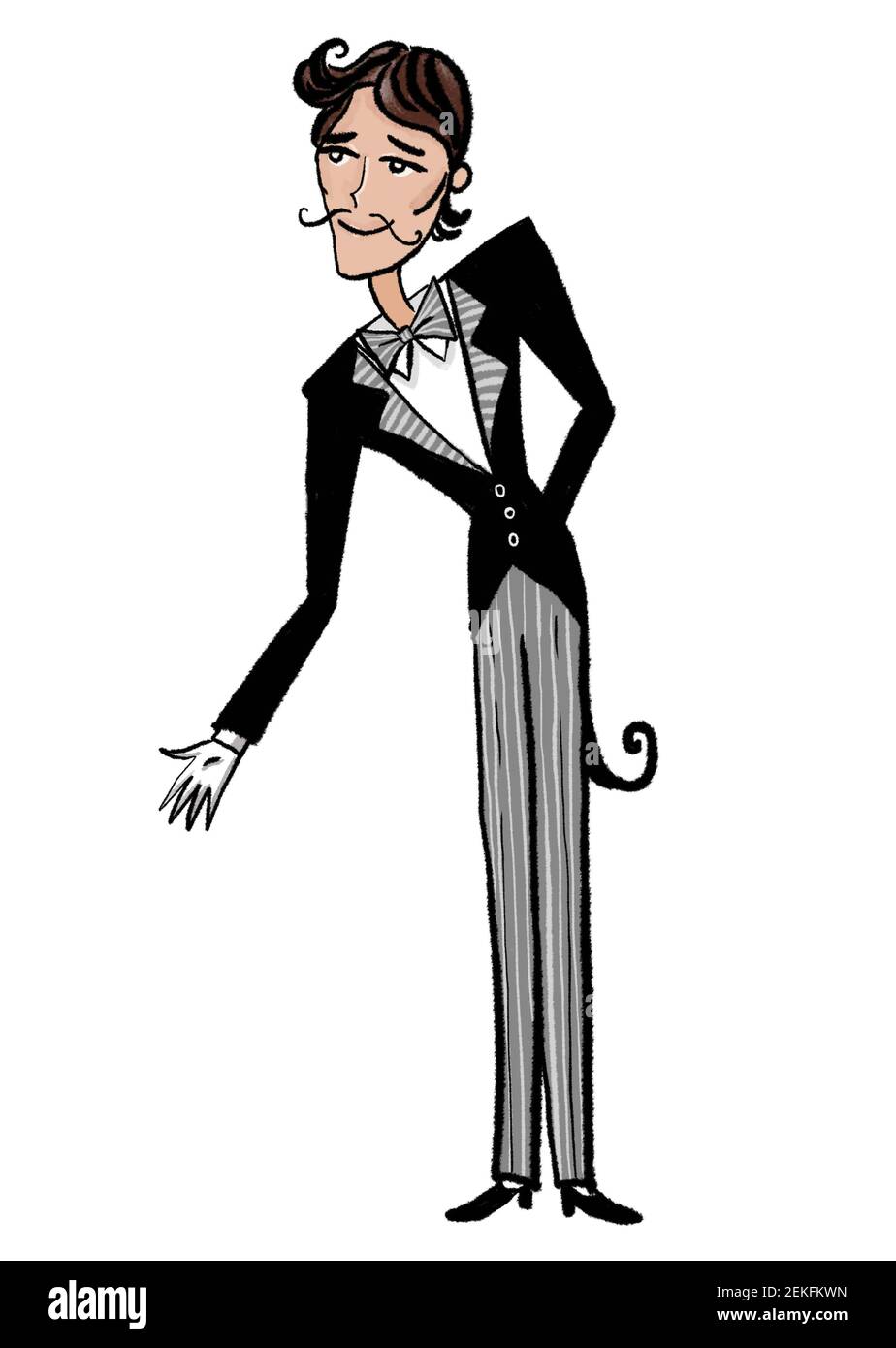 greeting posh waiter Stock Photo - Alamy