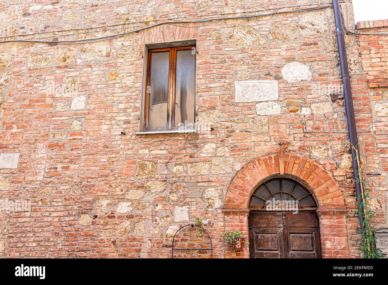 Chiusi, Italy street in small historic medieval town village in Tuscany ...