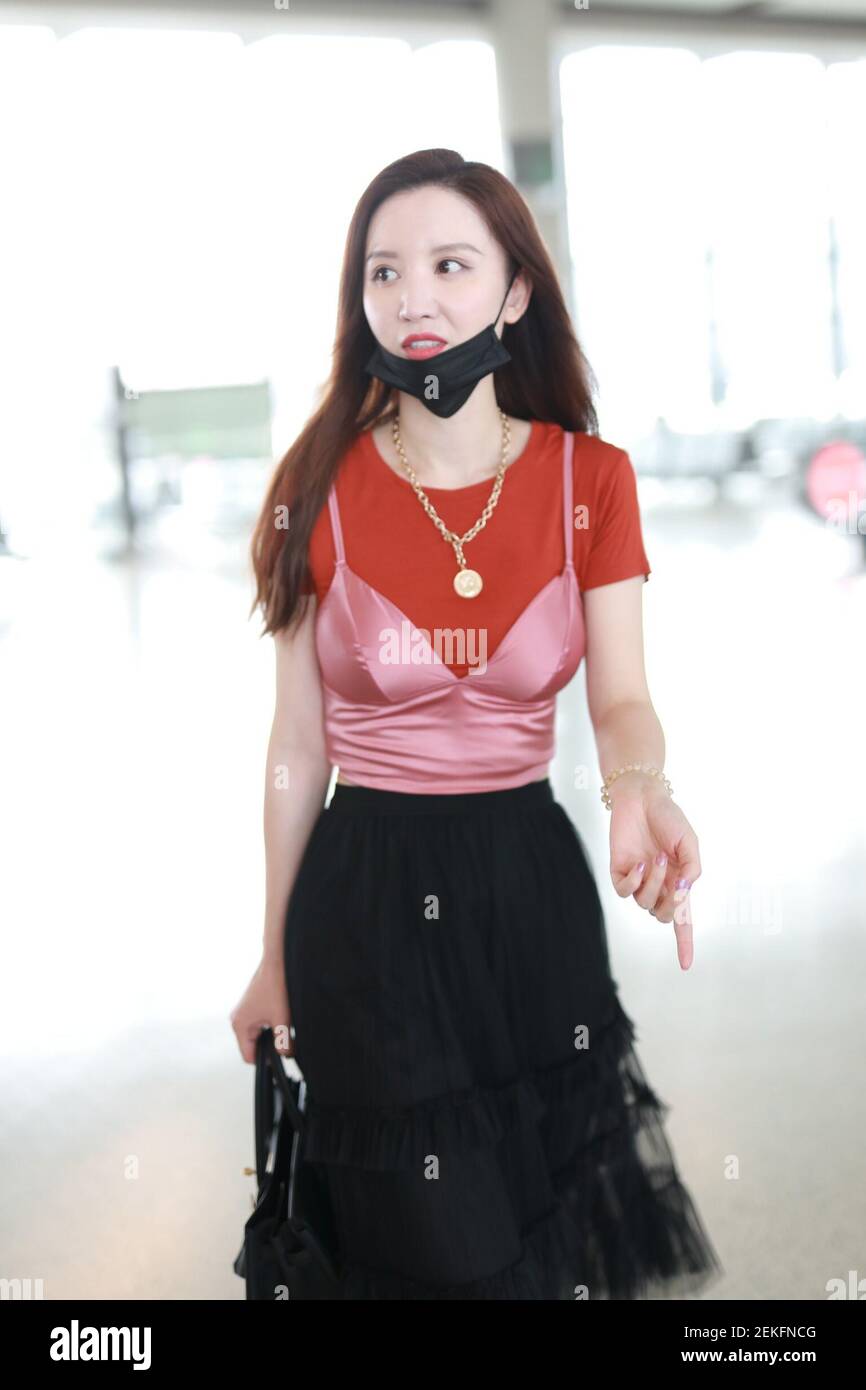 Chinese Actress And Producer Alina Zhang Arrives At A Beijing Airport