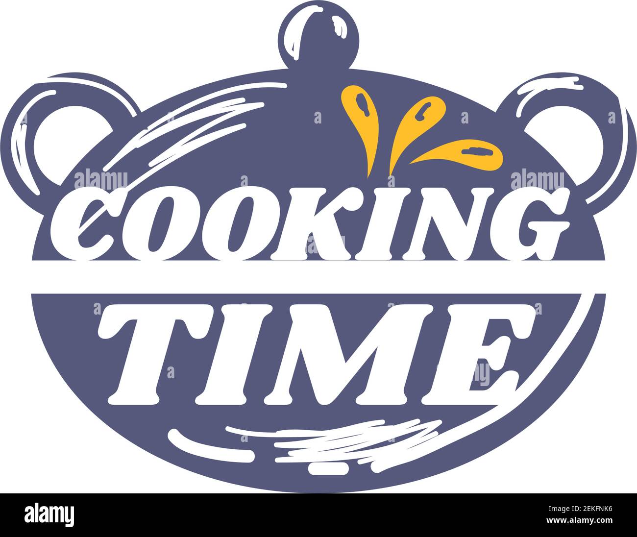 cooking time pot kitchen utensil vector illustration sketch isolated ...