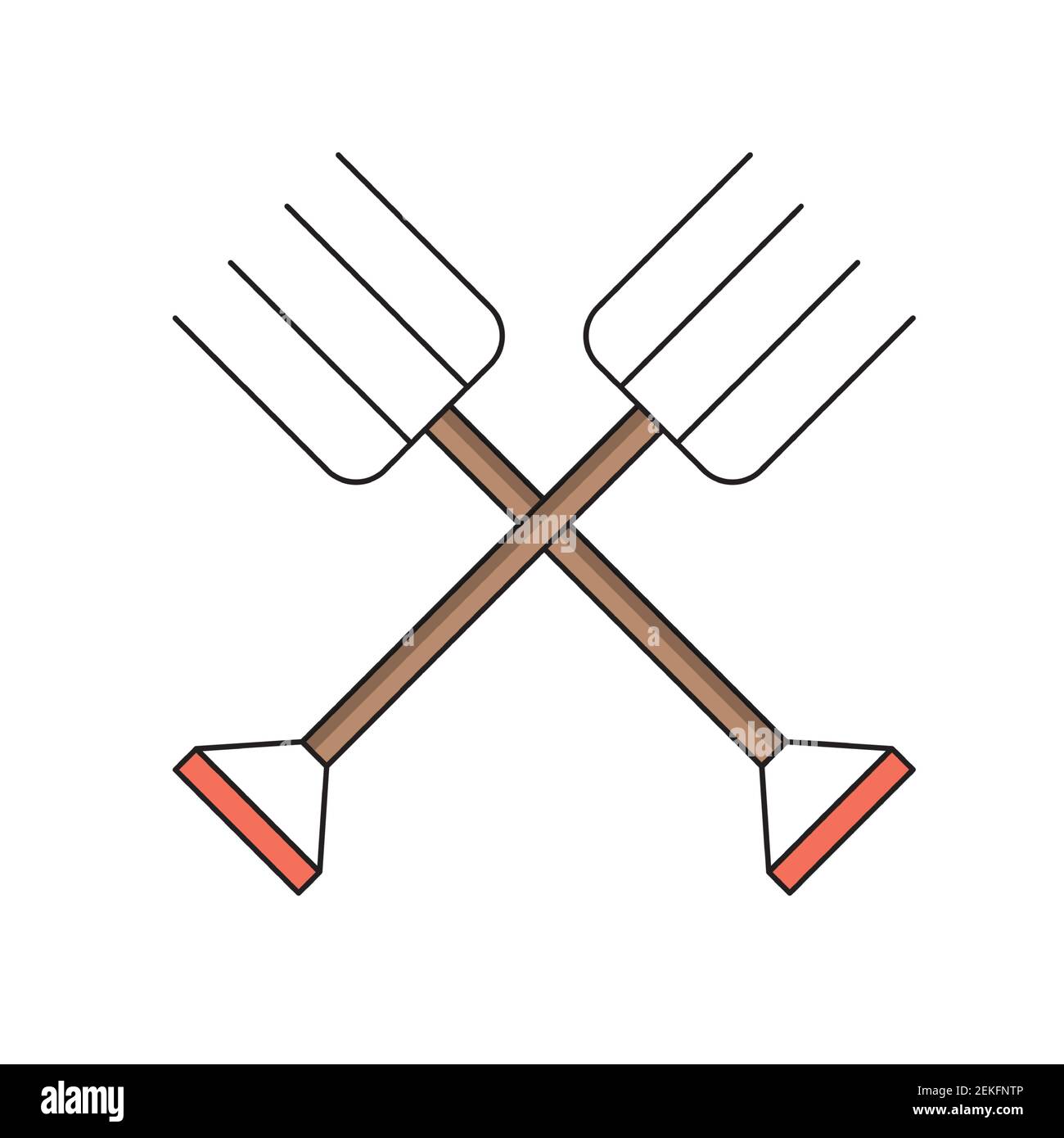 Pitchfork, simple gardening icon in trendy line style isolated on white ...