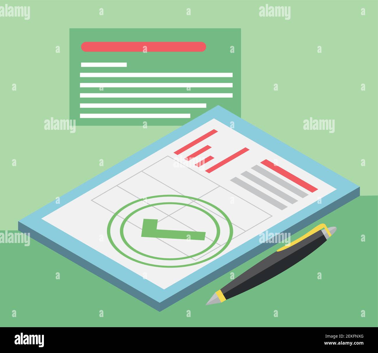 tax form check mark pen Stock Vector Image & Art - Alamy