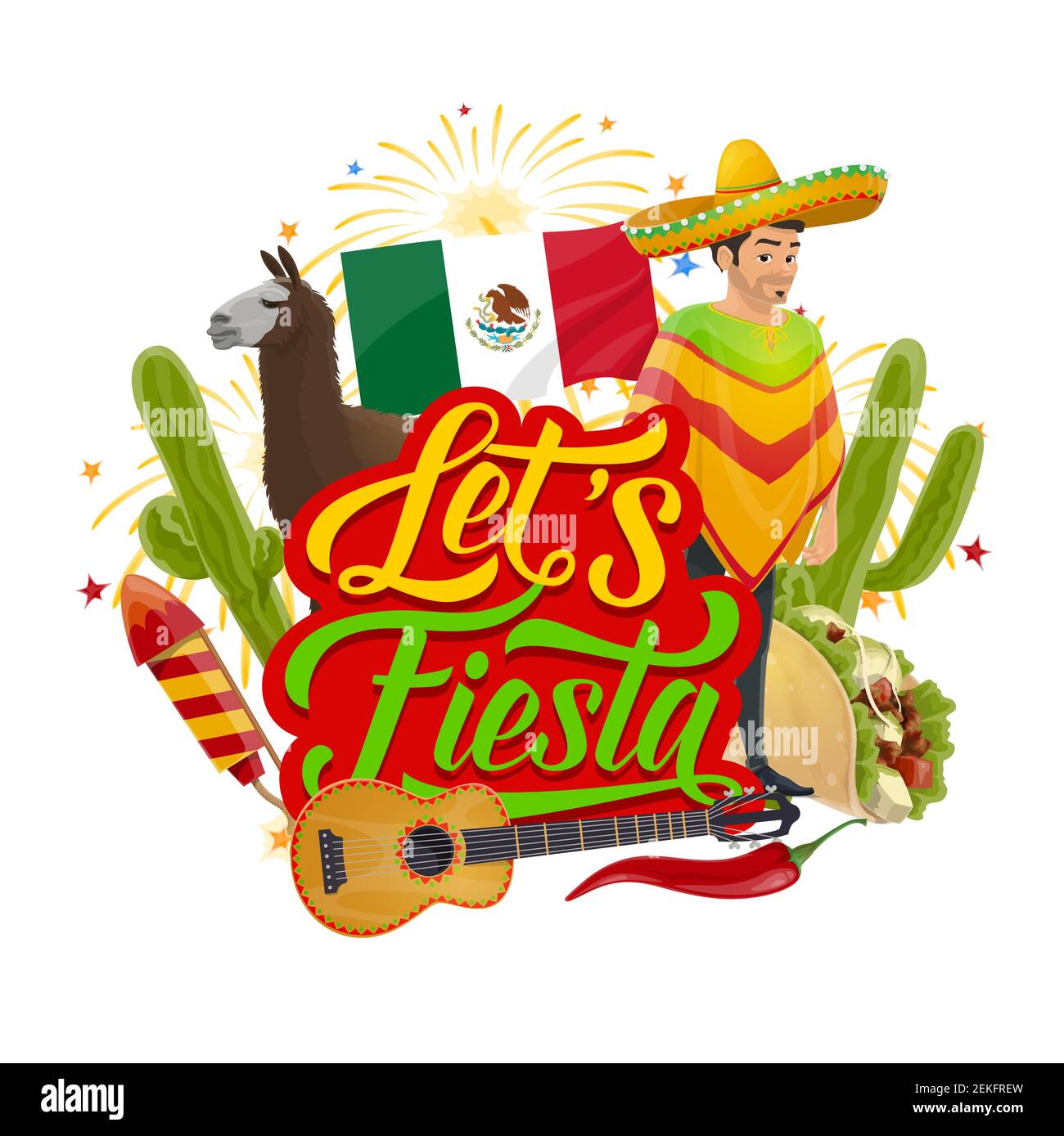 Cinco de Mayo celebration poster, Mexico traditional holiday fiesta ...