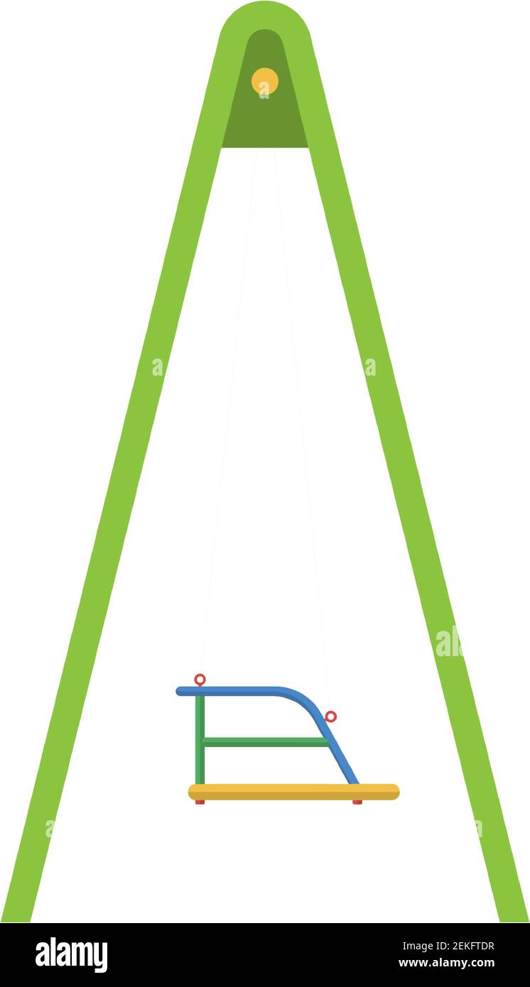 Kids swing flat vector icon isolated on white Stock Vector Image & Art ...