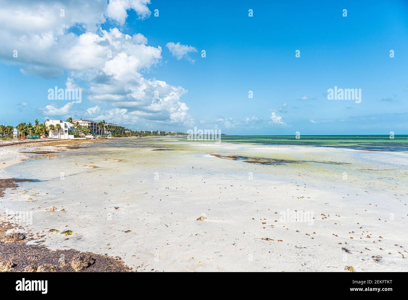Key West, USA pier park landscape in Florida at ocean, sea near beach ...